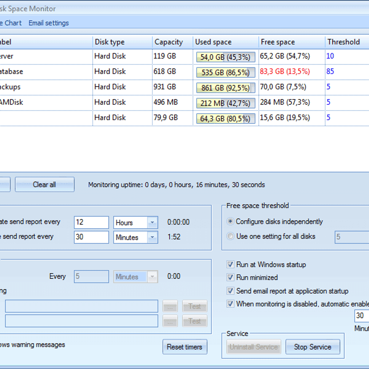 Advanced Disk Space Monitor Alternatives And Similar Software