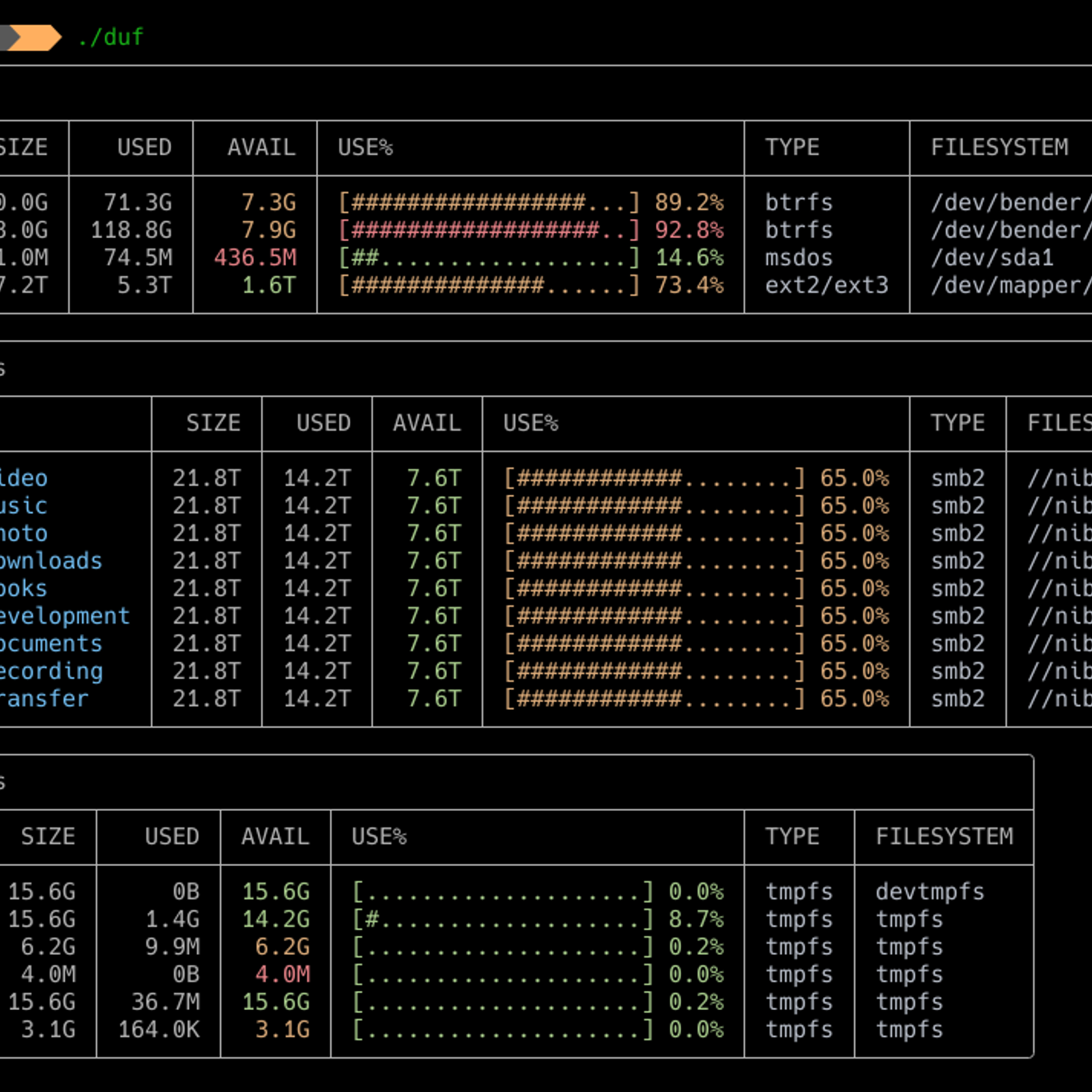 Duf Alternatives And Similar Software